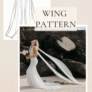 DIY Pattern for Chapel Length Wedding Wing Set, Make a Cathedral ...