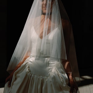 Diamond White Italian Silk Drop Wedding Veil, Cathedral Veil 108 Inches ...