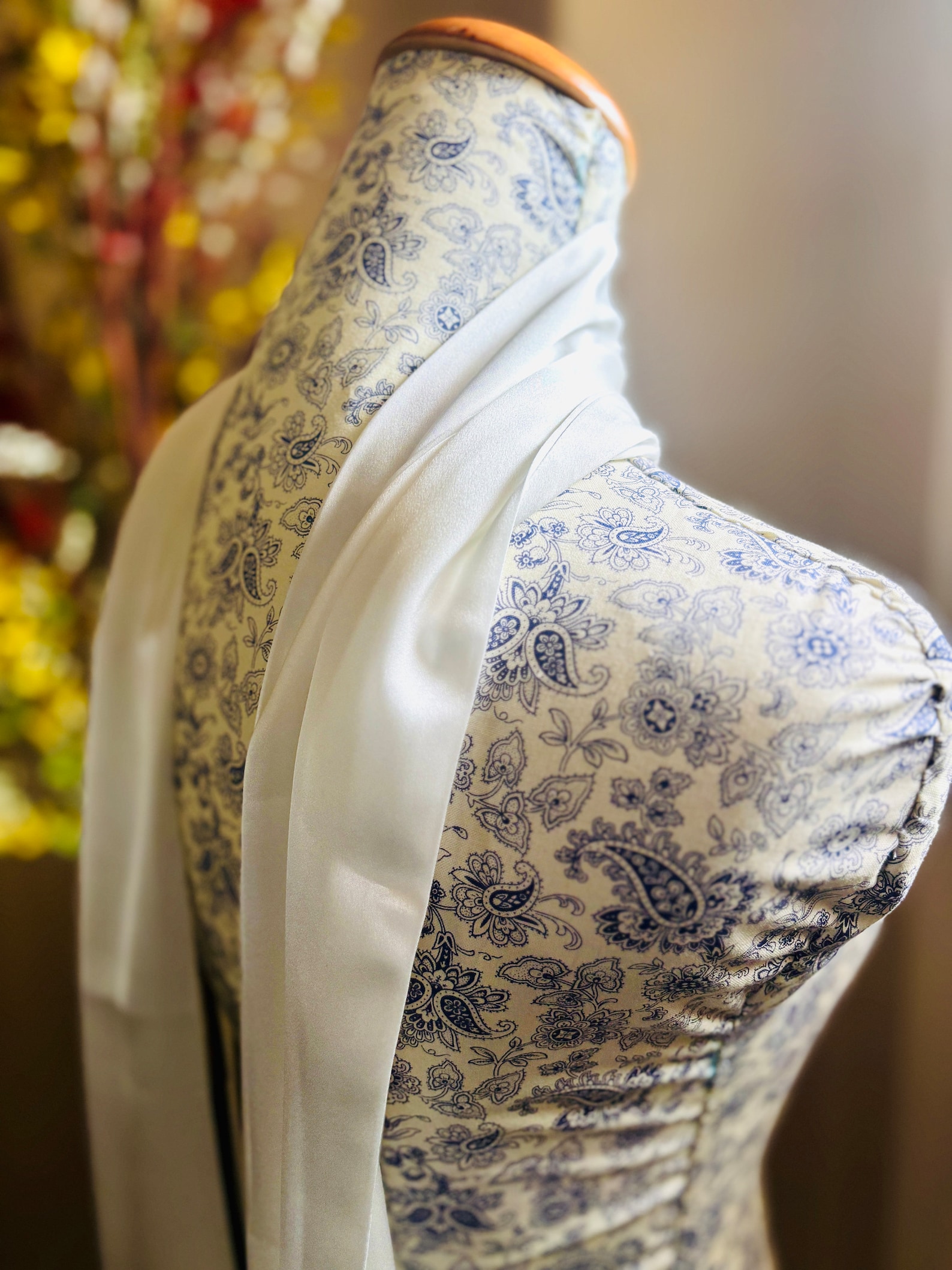 White Thin Pure Silk Satin Bridal Scarf for Shower / Reception, Long ...