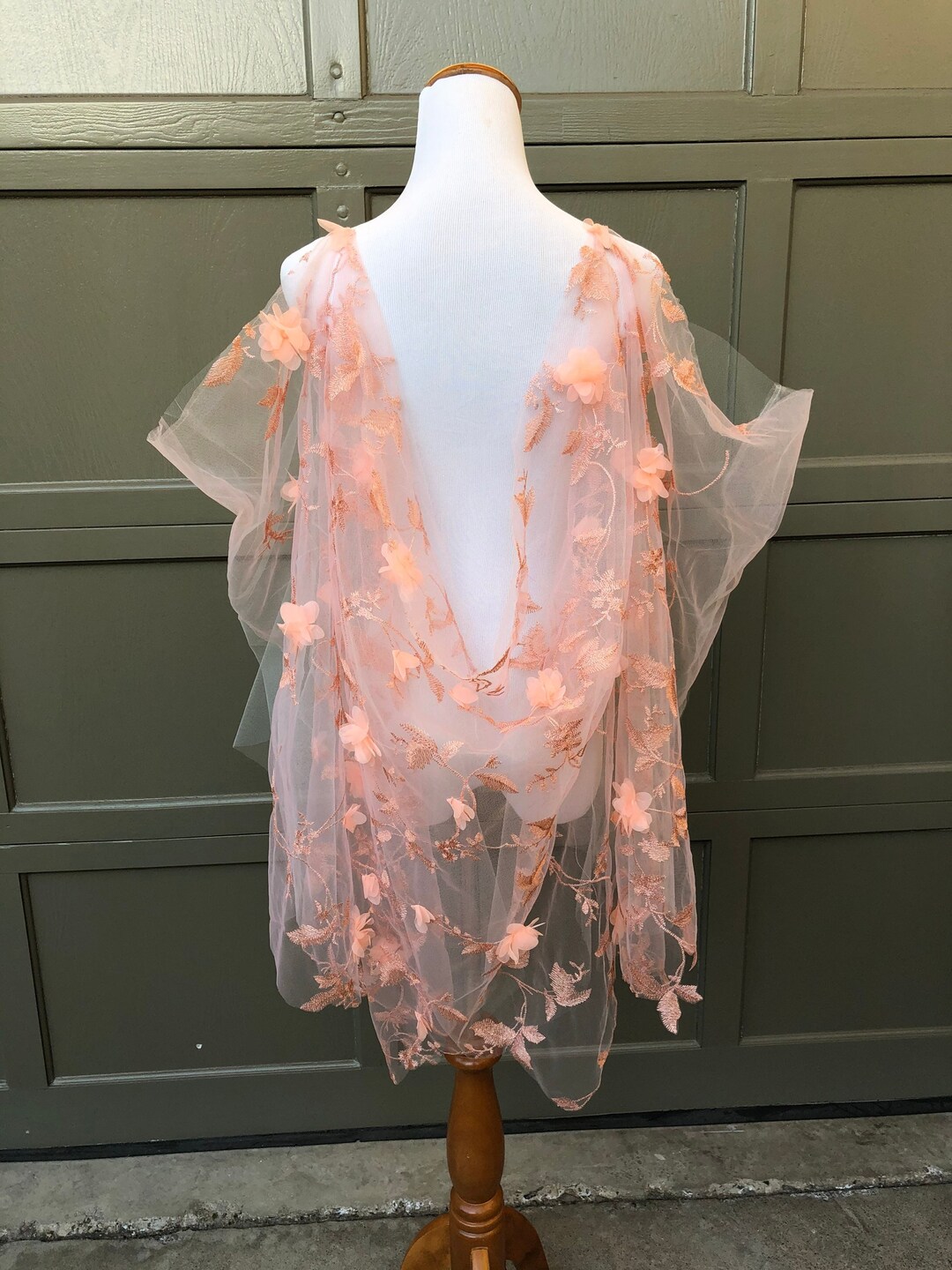 Blush Pink 3D Flower Draped Wedding Cape Shawl Bridal Cape - Etsy