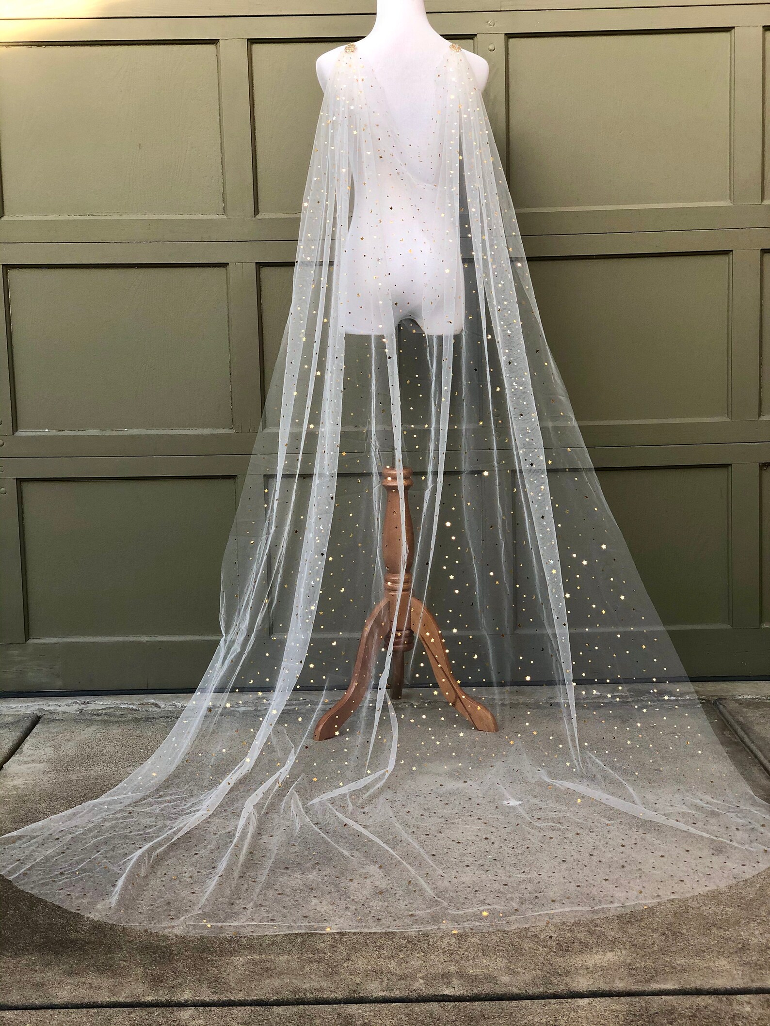 Star and Moon Celestial Wedding Cape Veil Sparkly Draped Cape - Etsy