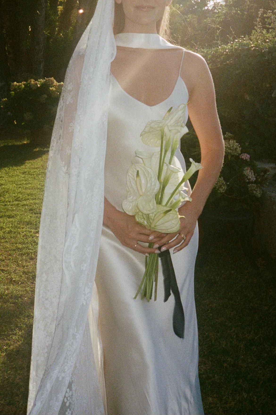 Off White Skinny Silk Bridal Scarf 80 Inches X 2 Inch Width Wedding ...