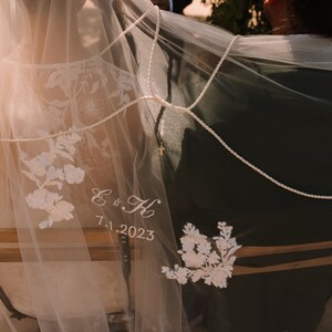 Catholic Unity Veil, Monogram Embroidered Initials Wedding Date ...