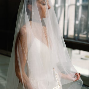 Diamond White Italian Silk Drop Wedding Veil, Cathedral Veil 108 Inches ...