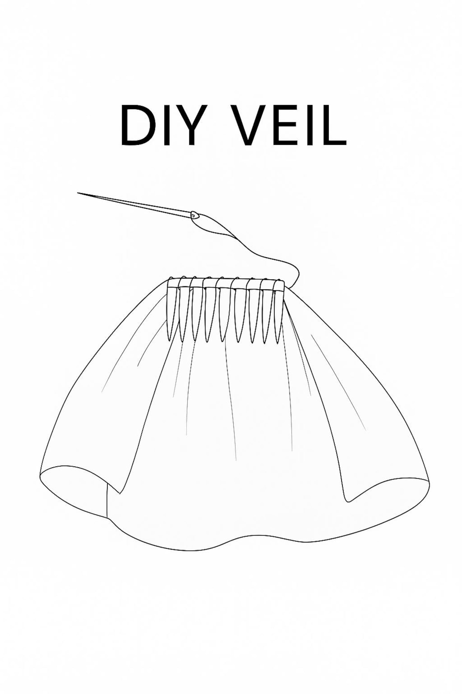 DIY Cathedral Drop Bridal Veil Pattern, Make Your Own Simple Blusher ...