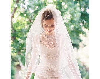 Extra Full Poofy Veil Cathedral Length Veil With Blusher Cut - Etsy