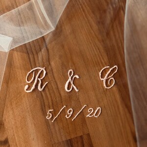 Custom Embroidered Name Patch Appliqué on Tulle, Wedding Veil Sew on ...