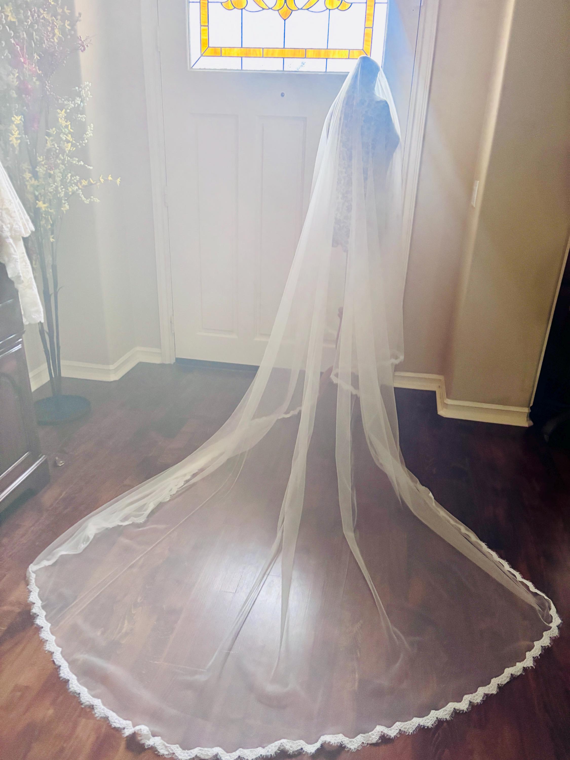 DIY Cathedral Drop Bridal Veil Pattern, Make Your Own Long Lace Blusher ...