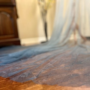 Something Blue Ombré Wedding Wing Set, Dark Blue to Ivory Cape Veil ...