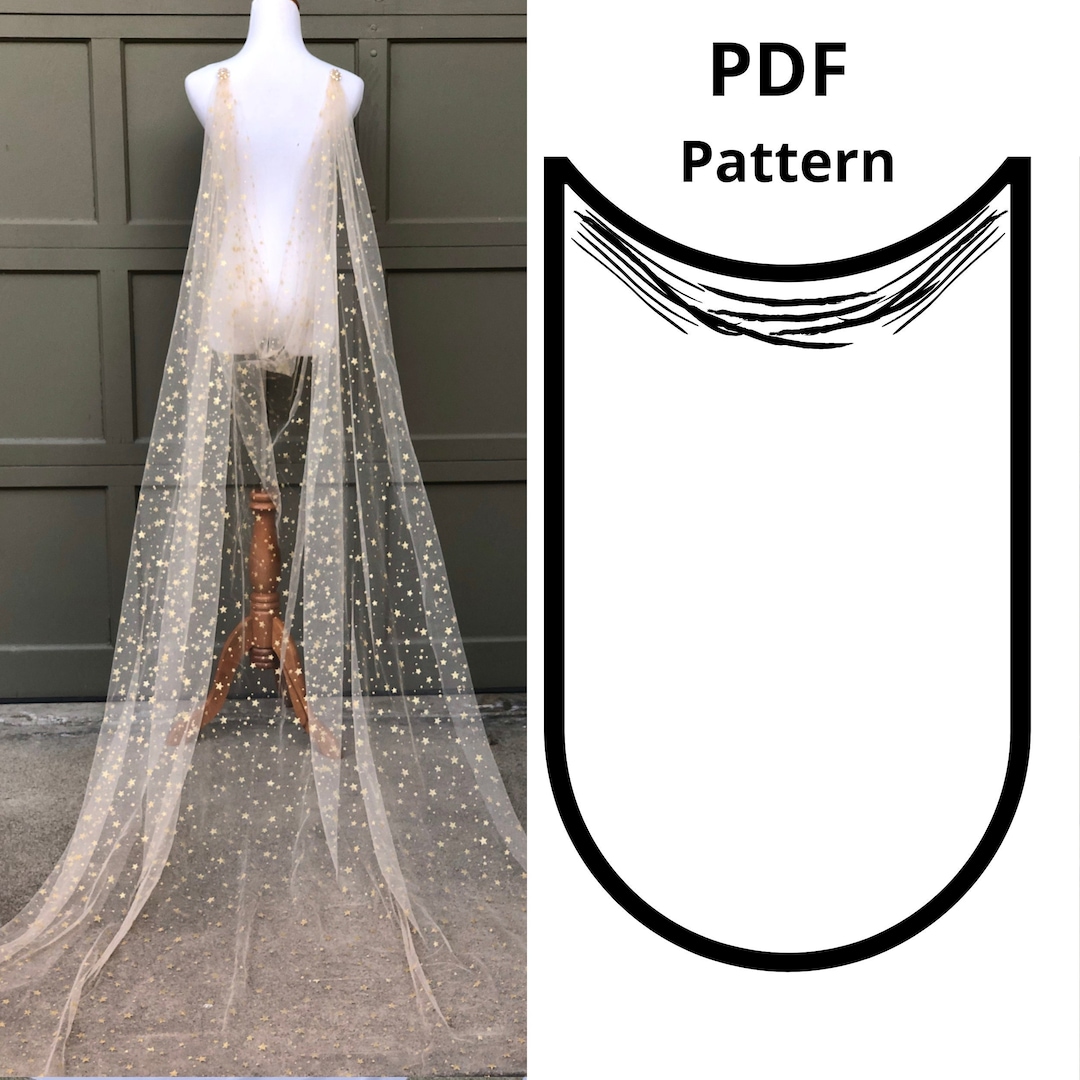 Pattern for Grecian Draped Wedding Cape Veil, DIY Wedding Cape Tutorial ...