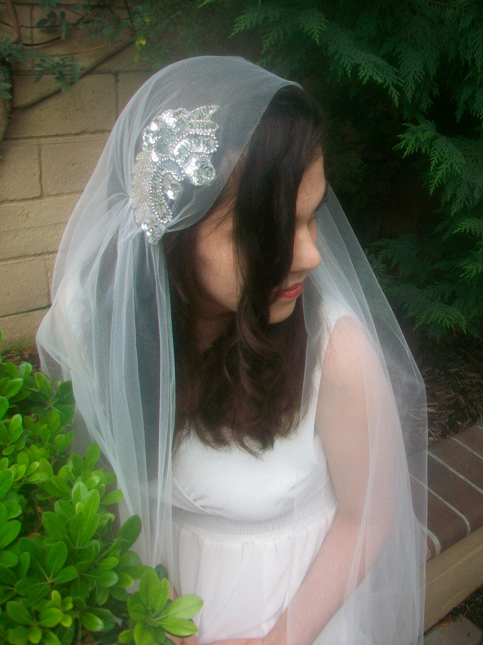 Easy Sewing Pattern for Juliet Cap Cathedral Wedding Veil, Retro Style ...
