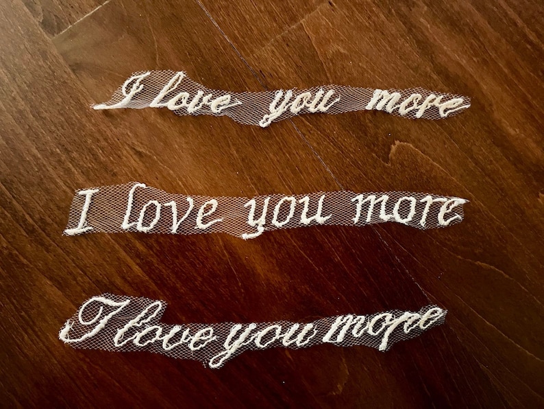 Custom Embroidered Name Patch Appliqué on Tulle, Wedding Veil Sew on ...