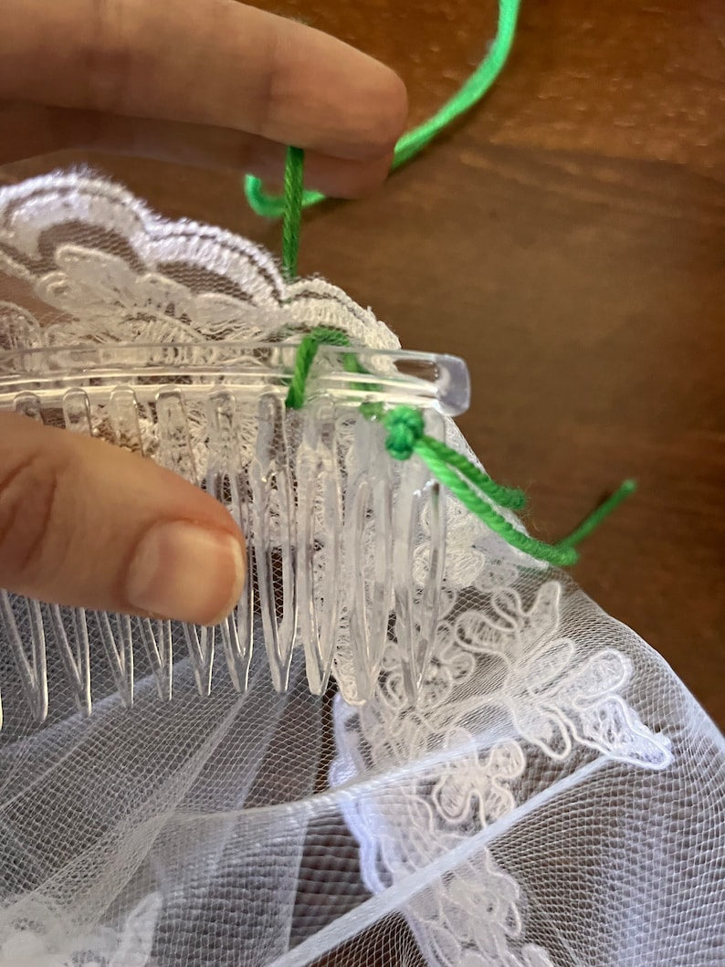 DIY Mantilla Bridal Veil, Make Your Own Fingertip Length Lace Wedding ...