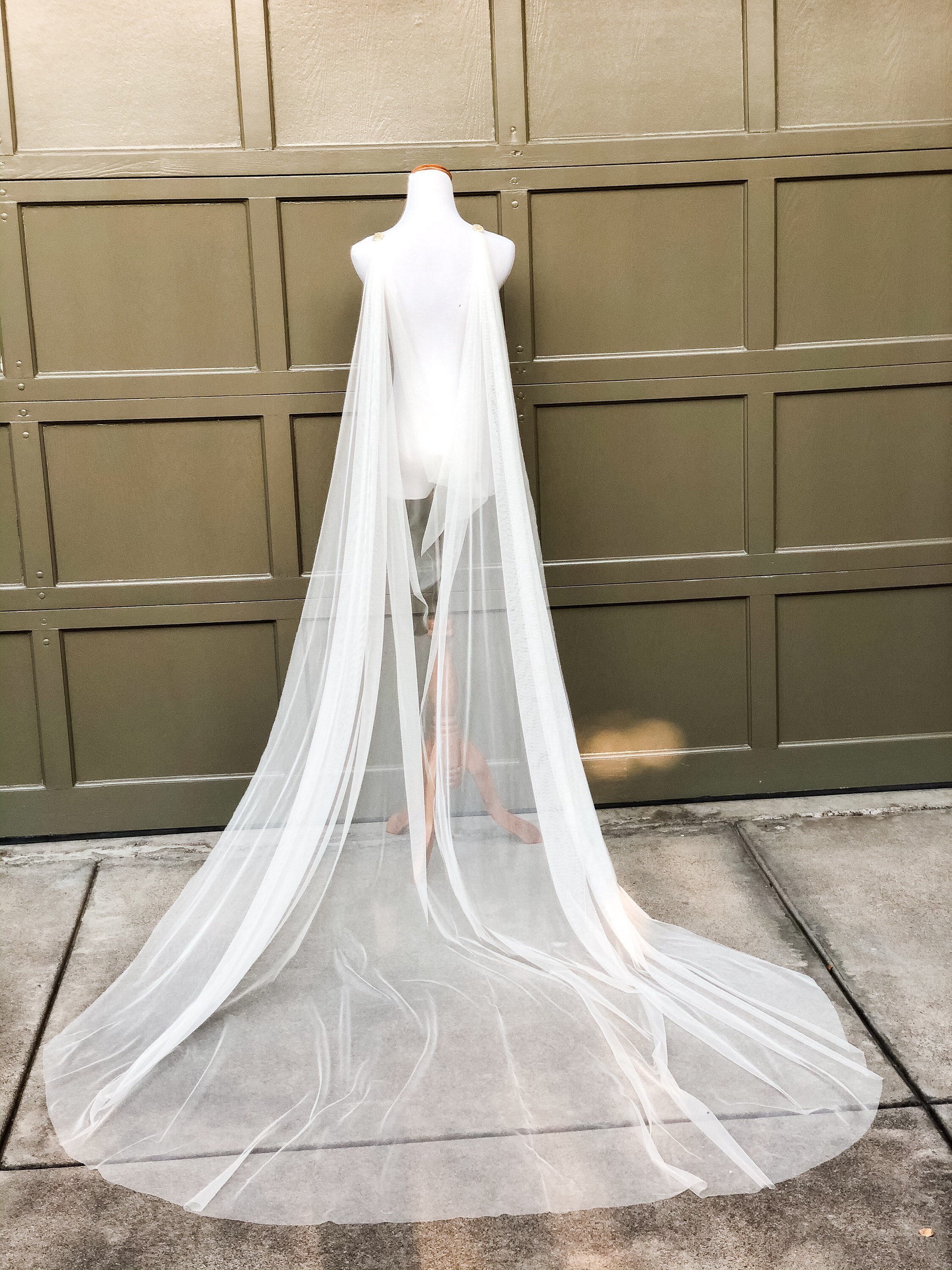 Grecian Ivory Draped Wedding Cape Veil for Low Back Dresses | Etsy