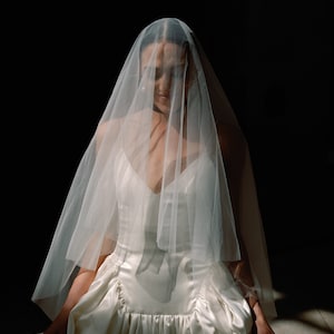 Diamond White Italian Silk Drop Wedding Veil, Cathedral Veil 108 Inches ...