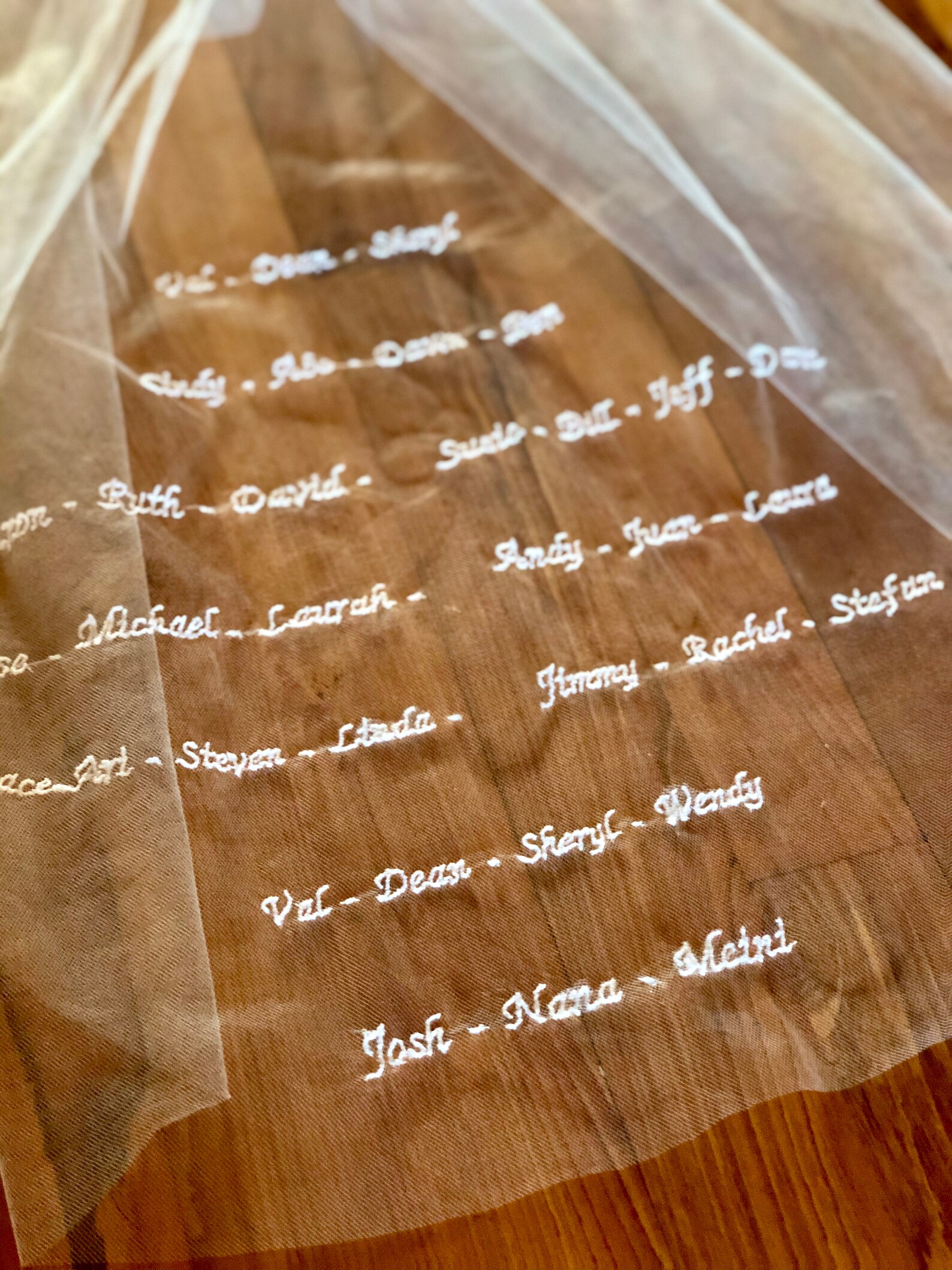 Custom Name Embroidered Veil Monogrammed Short Flower Wedding Veil With ...