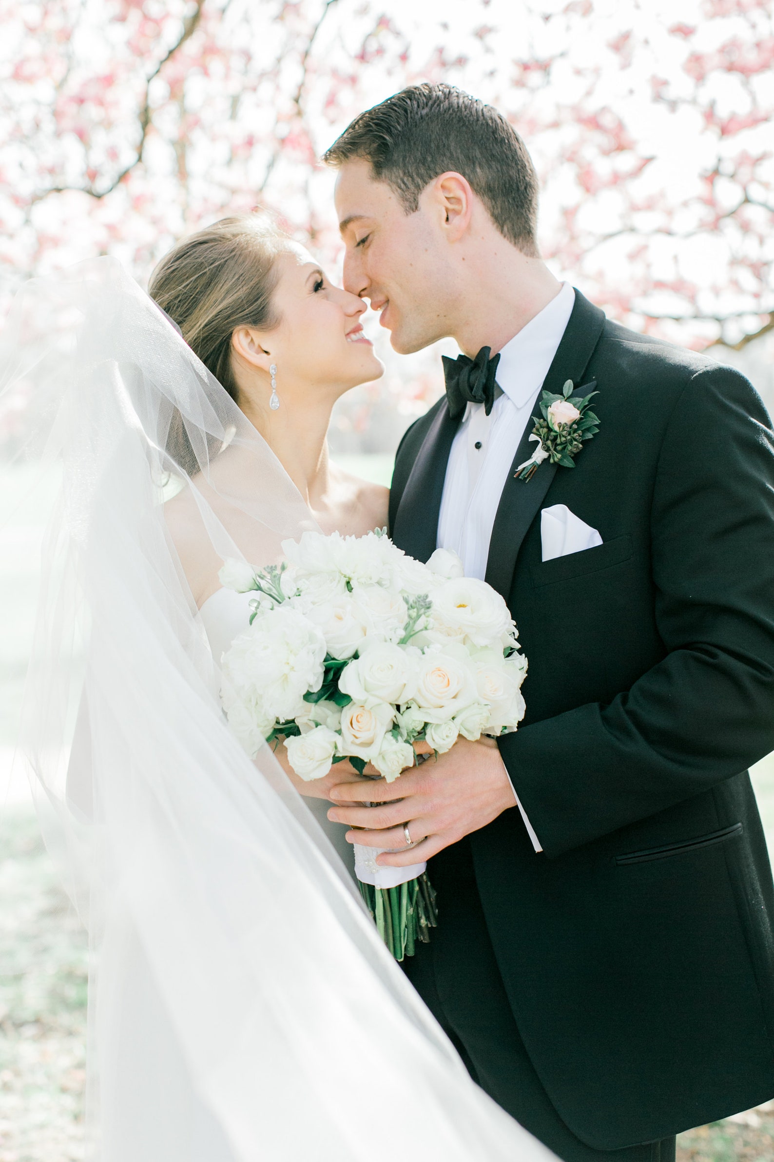 Modern Simple Cathedral Wedding Veil With Blusher Cut Edge Veil Double ...