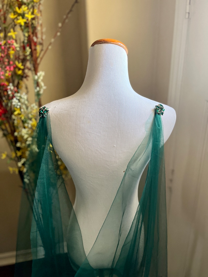 Emerald Green Draped Bridal Cape Shoulder Wedding Wrap Long Cathedral ...