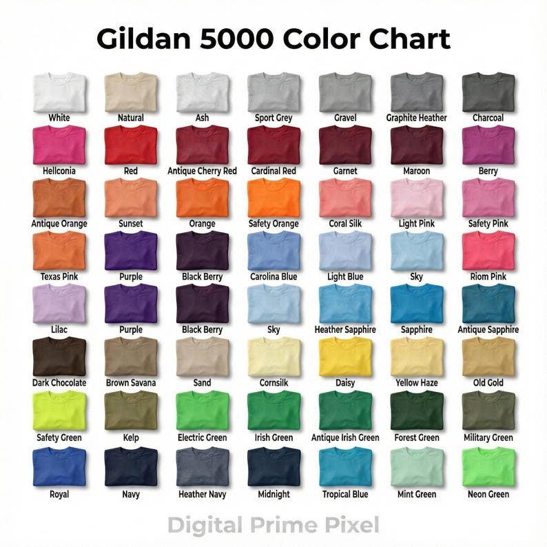 Gildan Color Chart | PDF PNG | Gildan 5000 Color Chart | Gildan 18000 ...