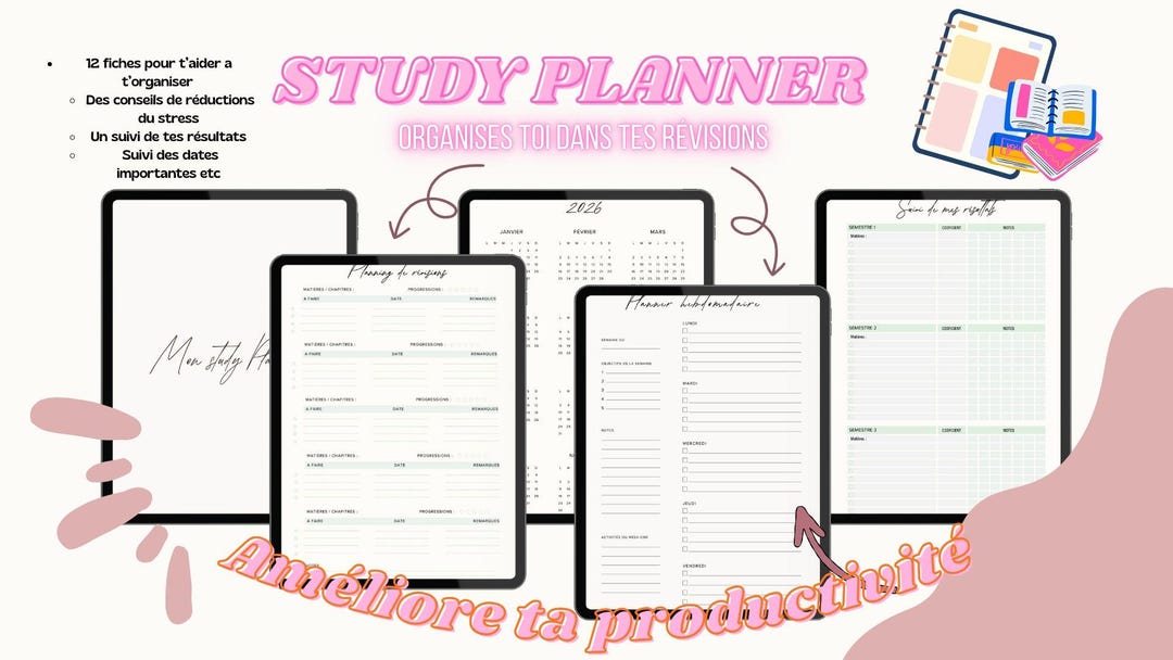 STUDY PLANNER - Revision Schedule and Tracking of Your Exams and ...