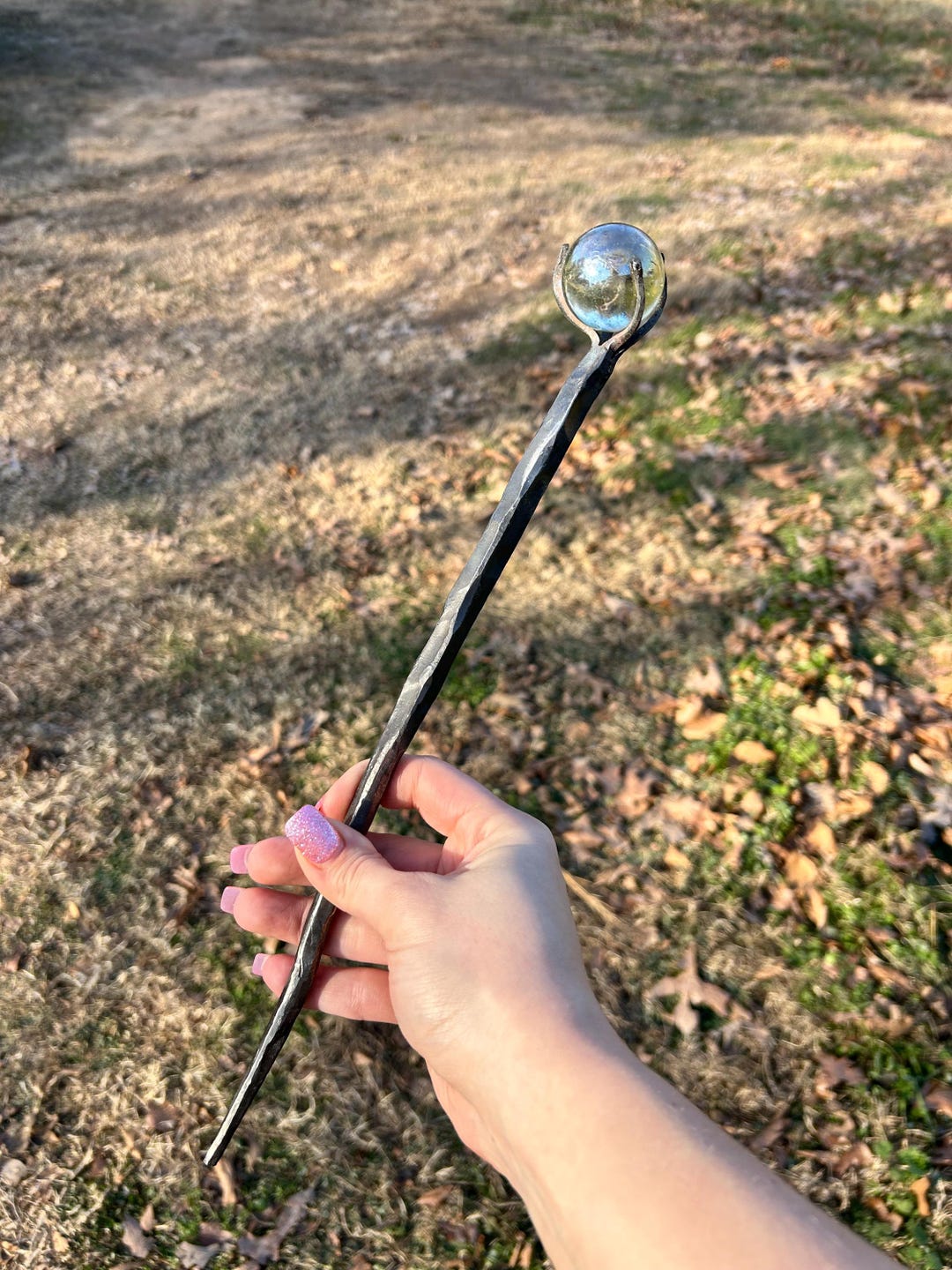 Crystal Ball Magic Wand - Hand Forge - Etsy