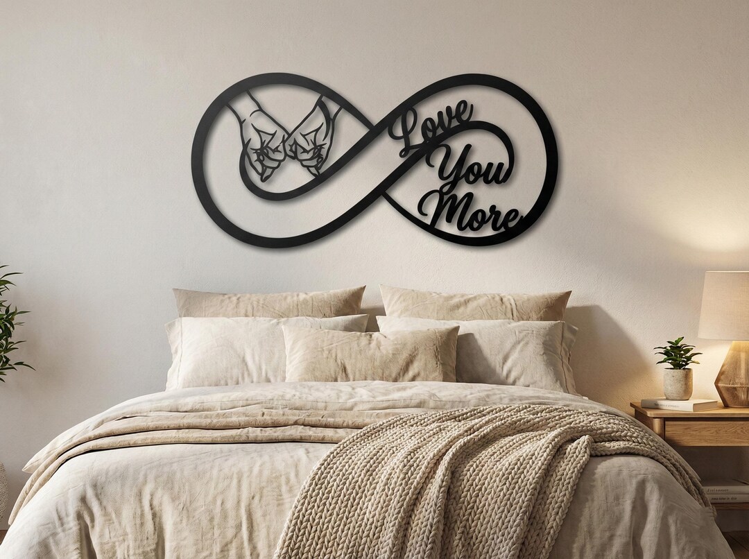 Infinity Love Metal Wall Art, Pinky Promise Sign, Love You More Decor ...