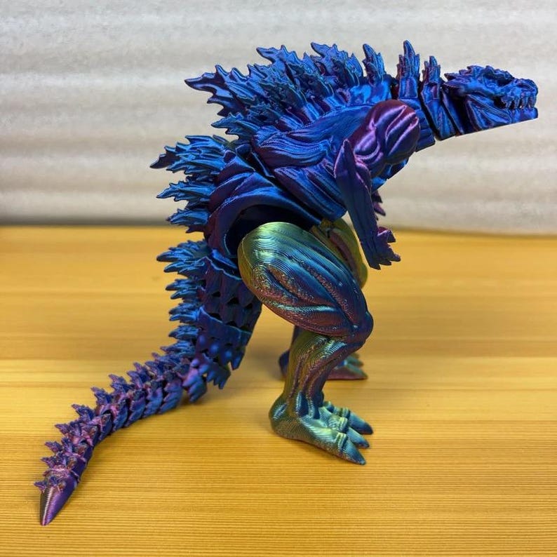 3D Printed Godzilla Action Figure Kaiju Multi Color 8cm Toys Thorny ...