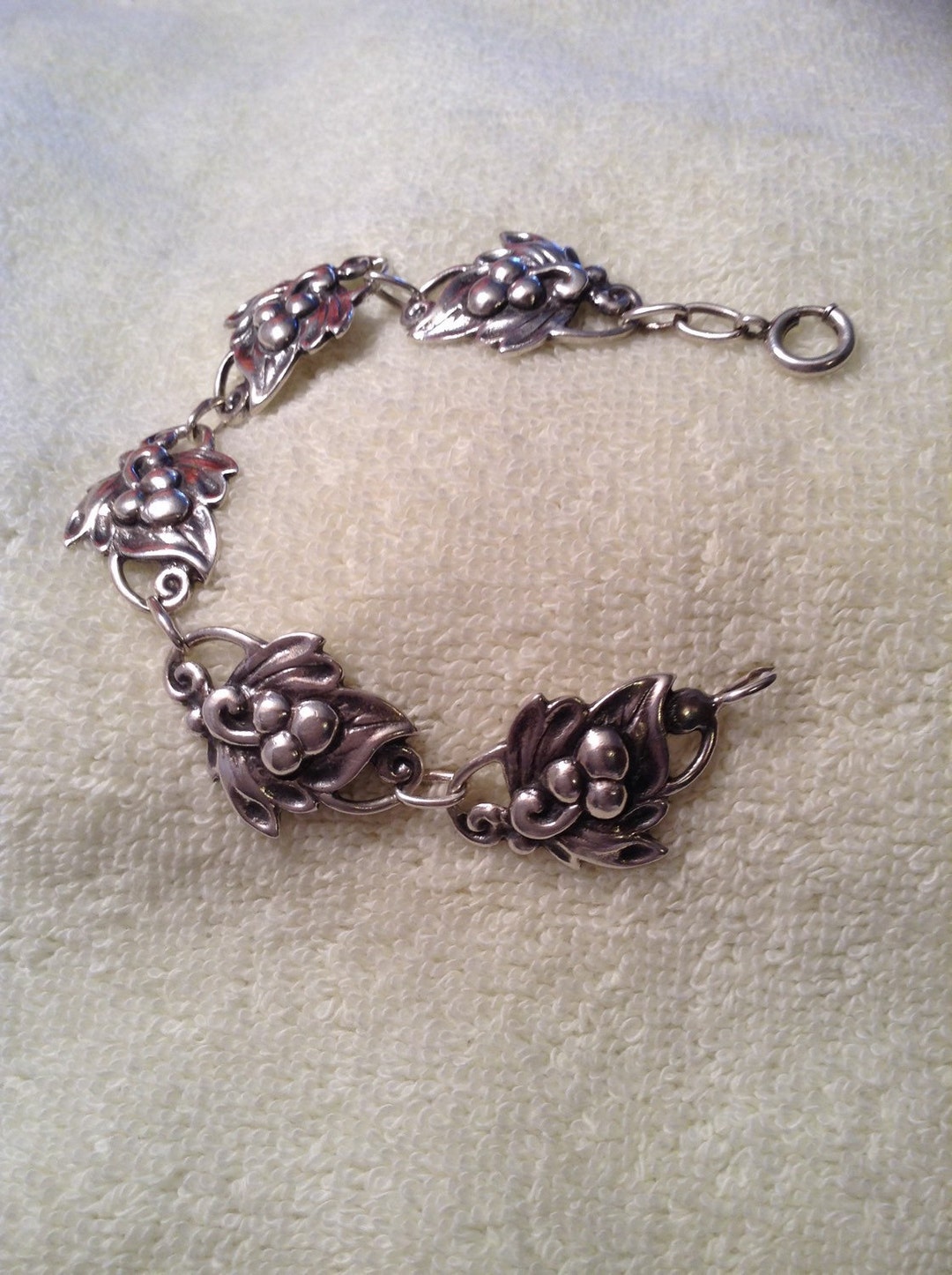 Max Rieg Vintage Sterling Silver Grape Leaf Pattern Bracelet. - Etsy