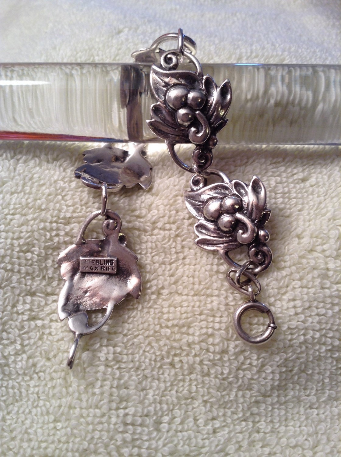 Max Rieg Vintage Sterling Silver Grape Leaf Pattern Bracelet. - Etsy