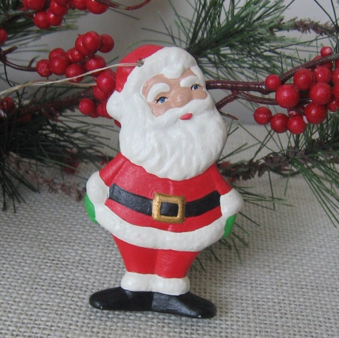 Hand Painted Santa Claus Ceramic Ornament Vintage 1978 - Etsy