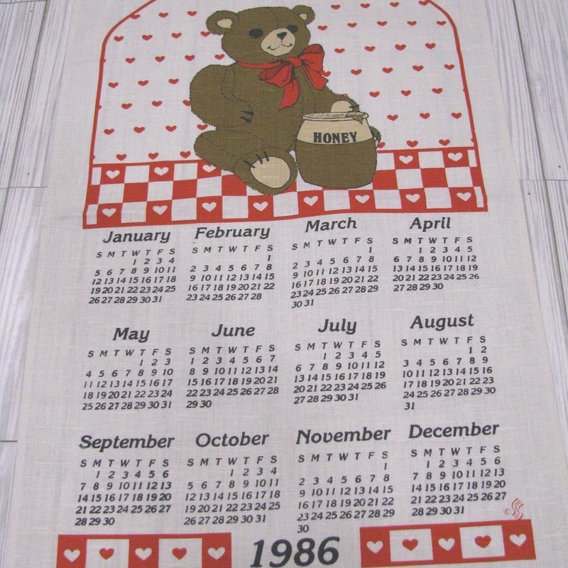 1986 Calendar - Etsy