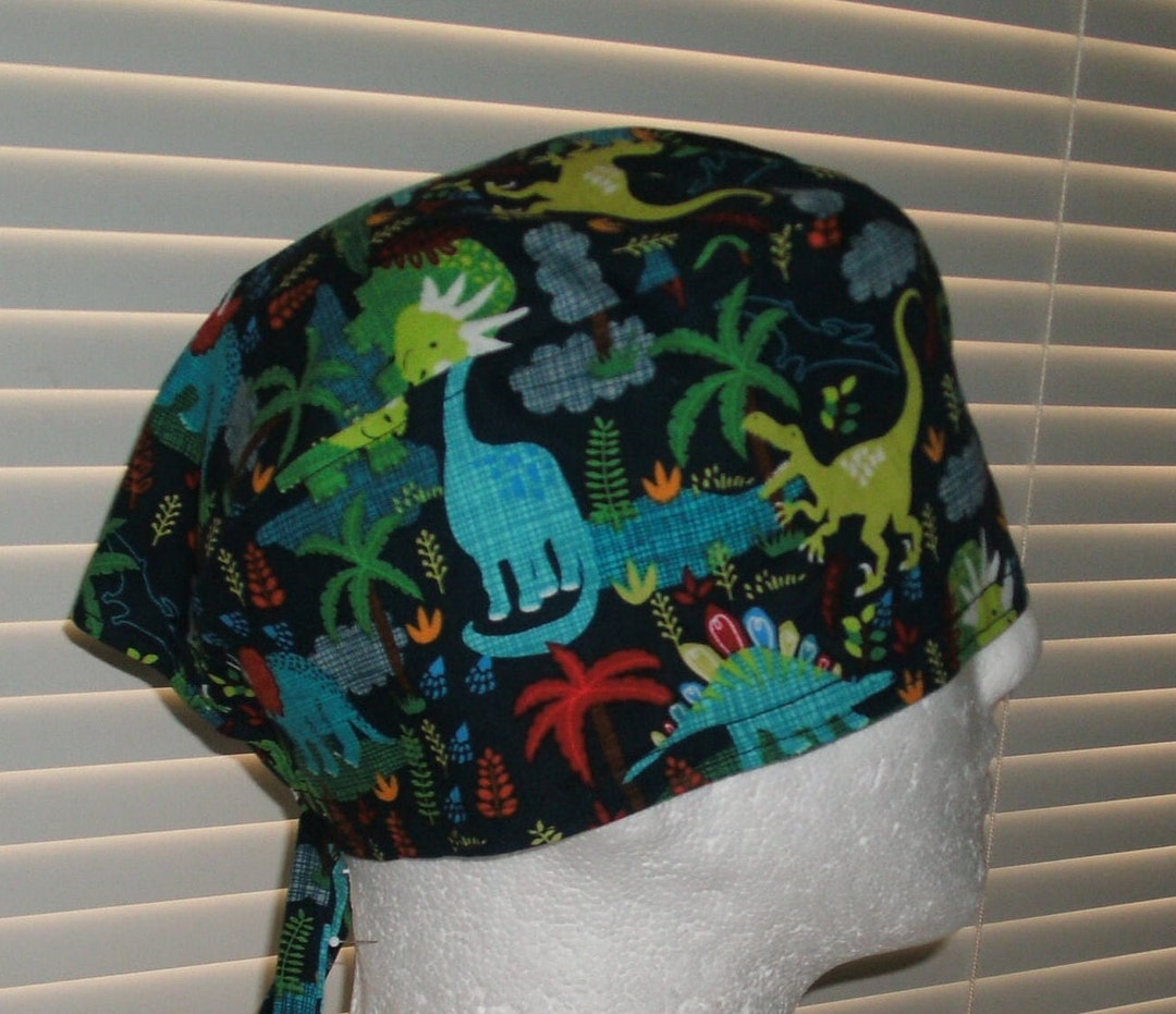Dinosaurs Scrub Cap, Surgical Cap, Chemo Cap, Headwear - Etsy