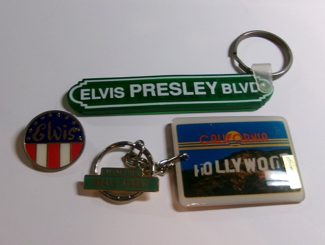 Elvis 2 Key Chains, 2 Lapel Pins - Etsy