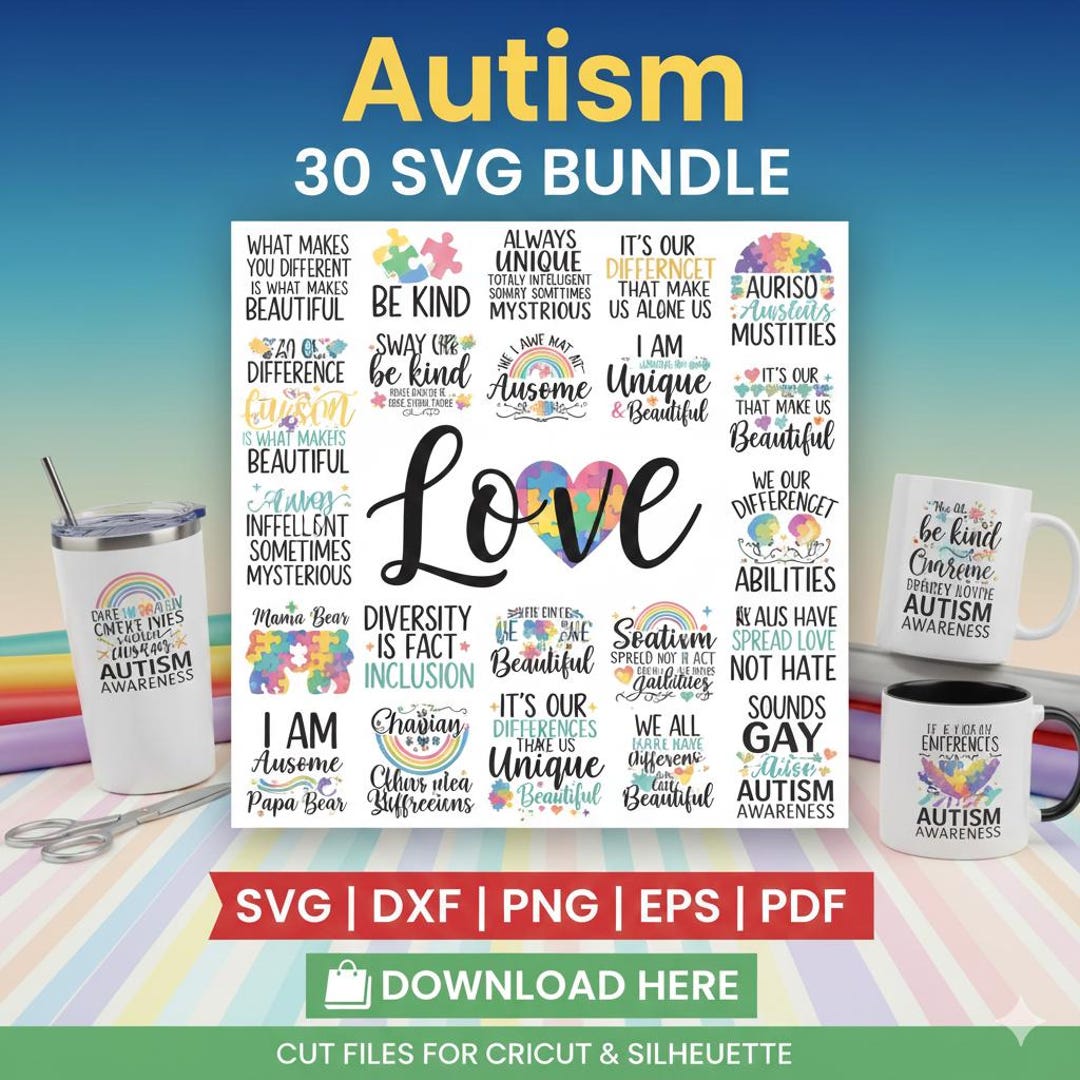Autism Svg, Austism Awareness Svg Bundle, Austism Svg, Austism ...