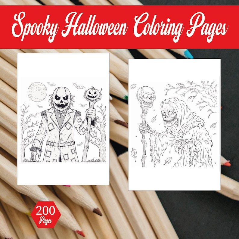 Spooky Halloween Coloring Pages – Haunted House, Pumpkins & Bats ...