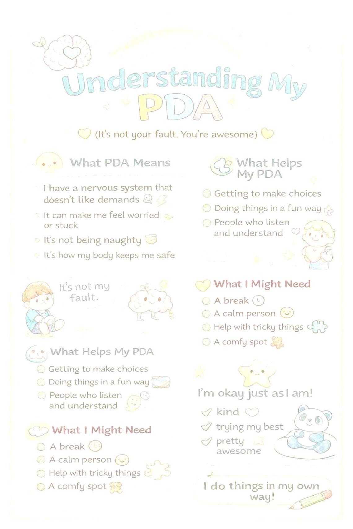 Understanding My PDA- Child Version. Better Copy When Purchased :) - Etsy