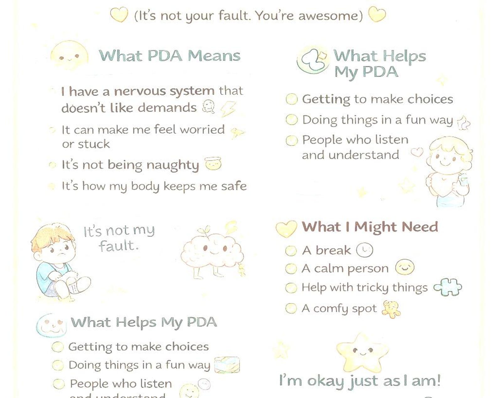 Understanding My PDA- Child Version. Better Copy When Purchased :) - Etsy