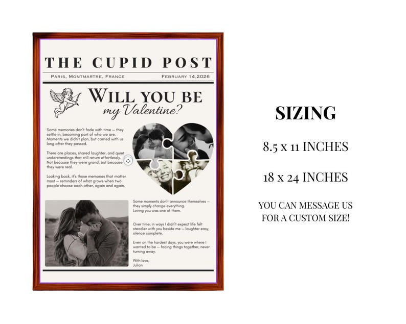 Valentines Cupid Post Newspaper - Custom Valentine Newspaper Template ...