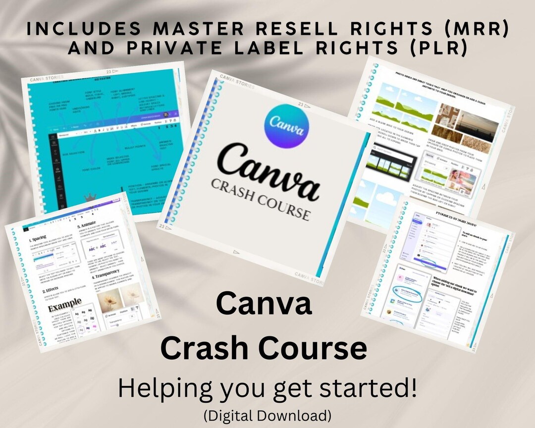 Canva Crash Course, MRR and PLR (digital Download, Printable, Canva ...