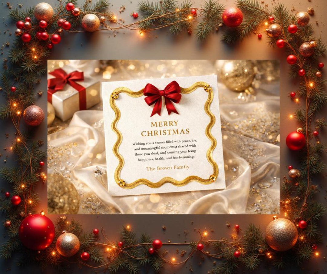 Premium Merry Christmas Printable Card - Etsy
