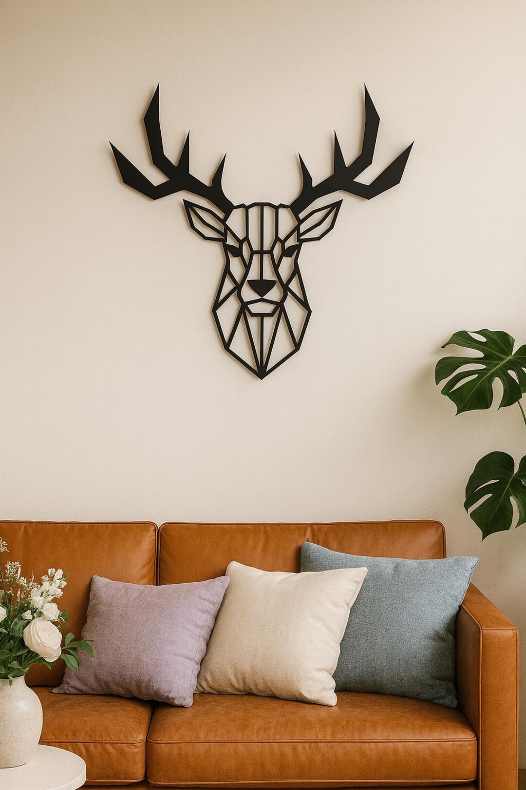 Deer Head Metal Wall Art DWG DXF PDF , Wildlife Laser Cut File Rustic ...
