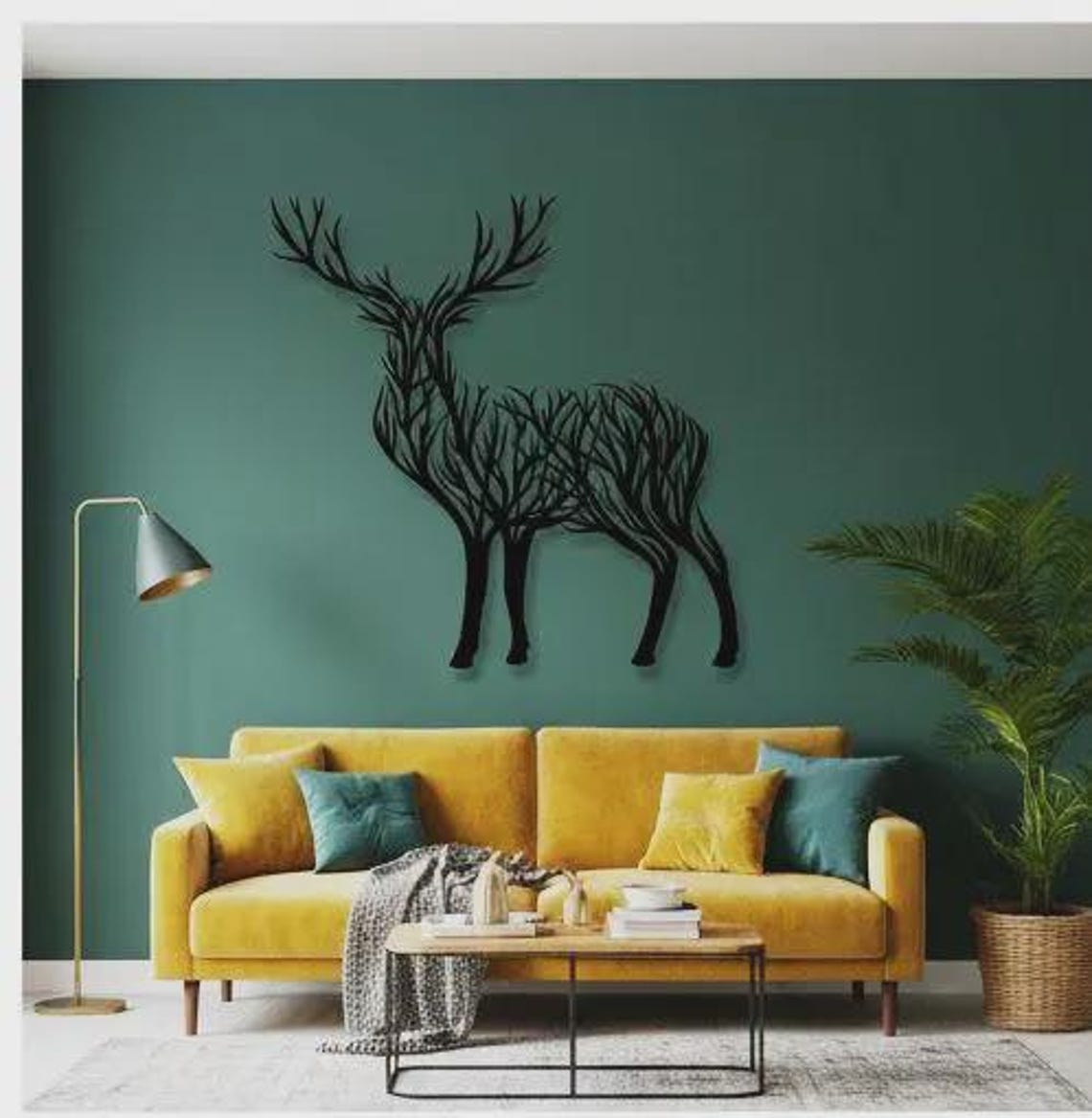 Deer Wall Art Laser Cut File PDF DXF DWG Deer Silhouette Desing Digital ...
