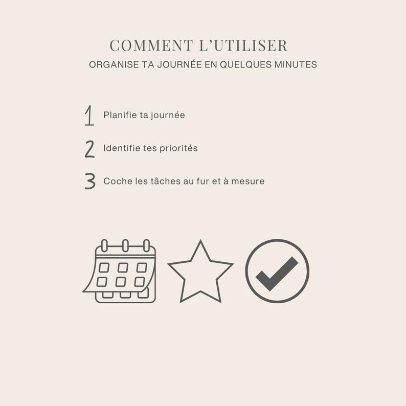 Planification Quotidienne - PDF Imprimable - Etsy
