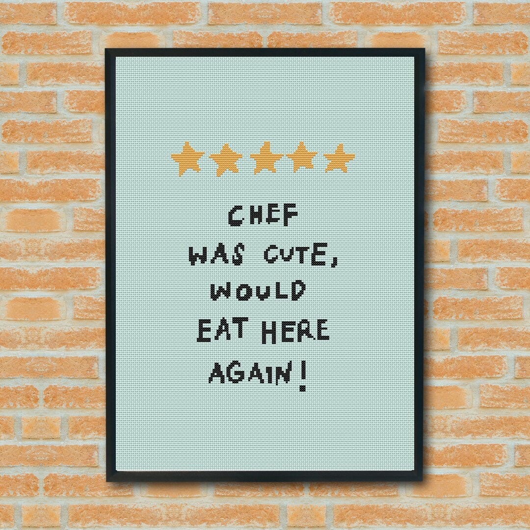 Funny Chef Cross Stitch Pattern | Retro Kitchen Quote (PDF Pattern) - Etsy