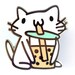 Boba Squiggle Cat Enamel Pin Boba Cat Boba Pin - Etsy