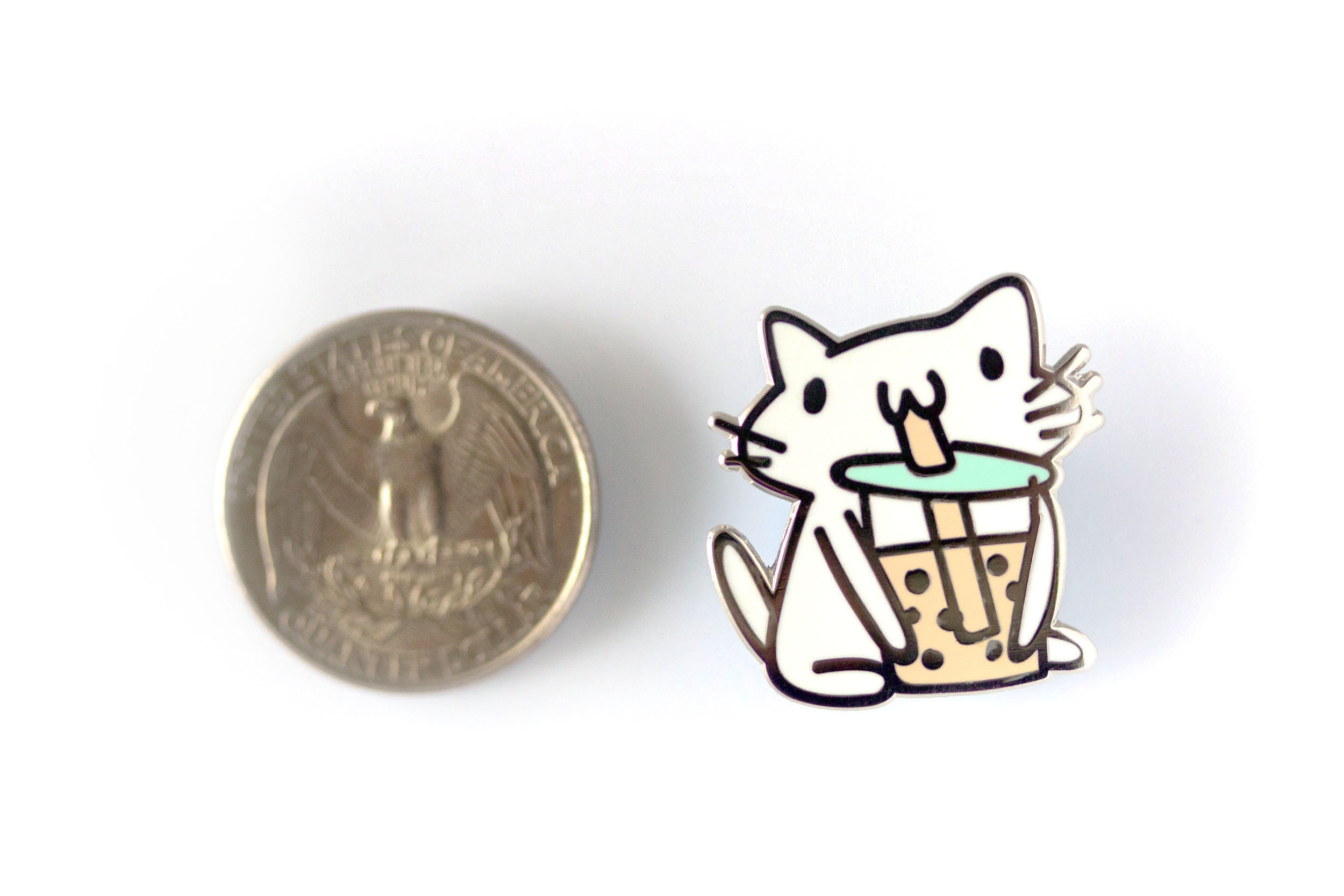Boba Squiggle Cat Enamel Pin Boba Cat Boba Pin | Etsy