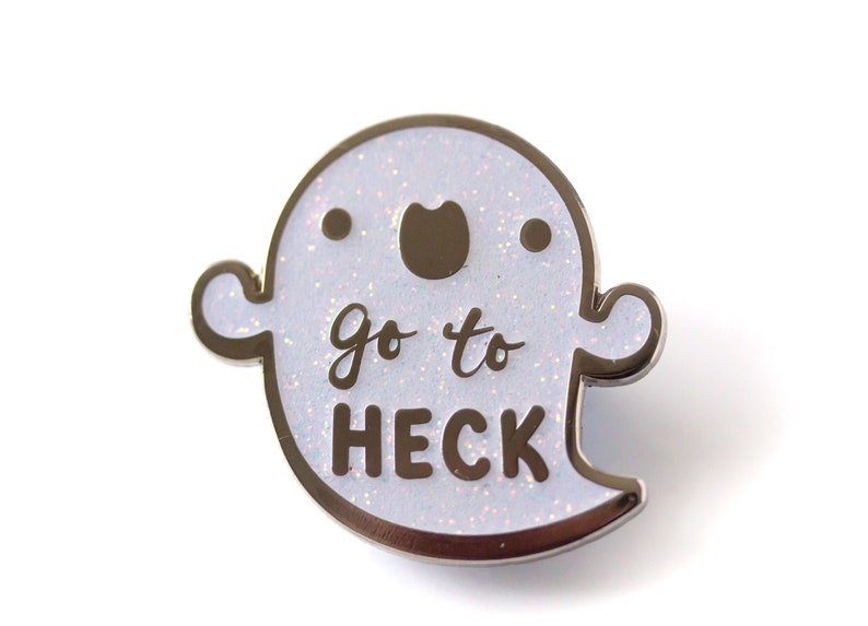 Go to Heck Ghost Pin Glitter Ghost Pin Go to Heck Pin Go - Etsy