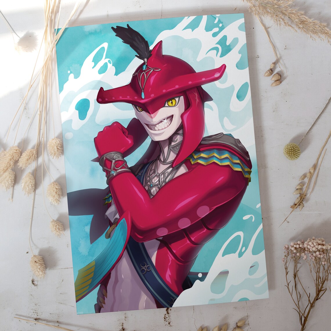Sidon Zora Prince Art Print - Legend of Zelda Breath of the Wild - Etsy