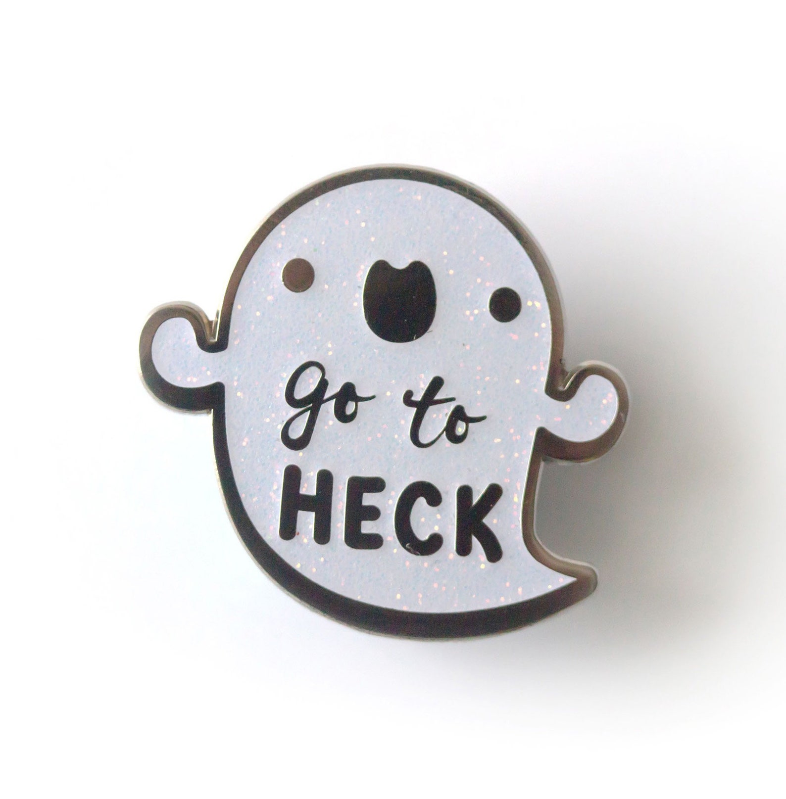 Go to Heck Ghost Pin Glitter Ghost Pin Go to Heck Pin Go - Etsy