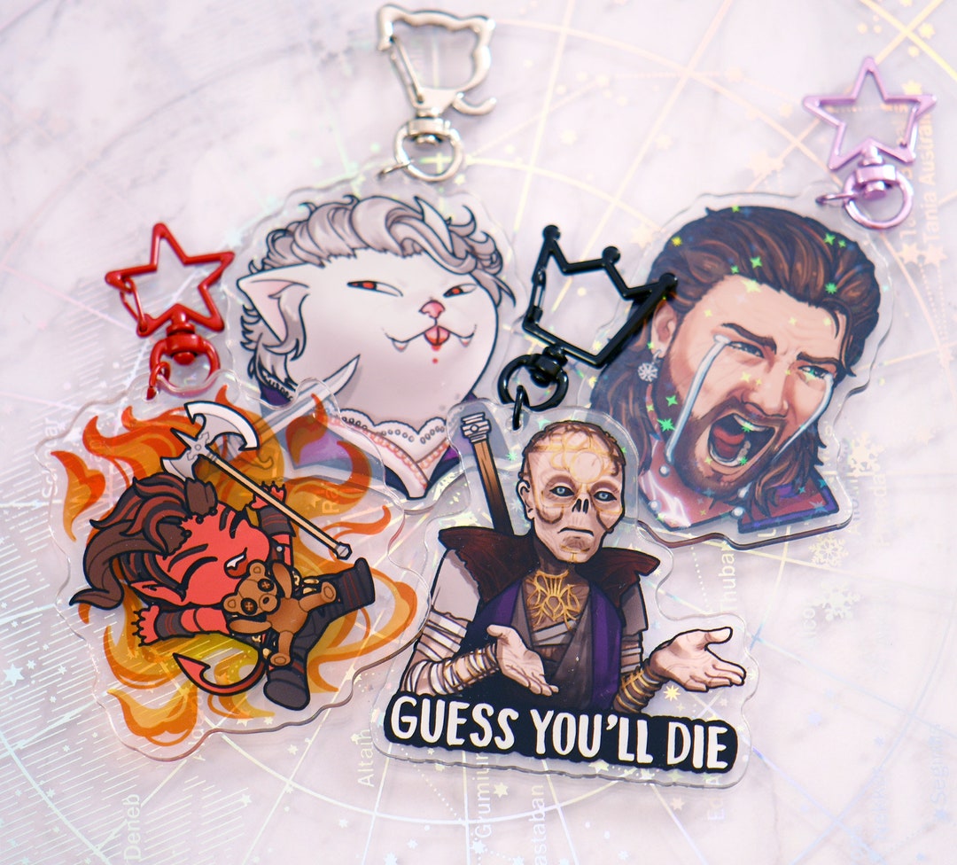 Baldur's Gate 3 Meme Keychain Acrylic Charms, Karlach, Astarion ...